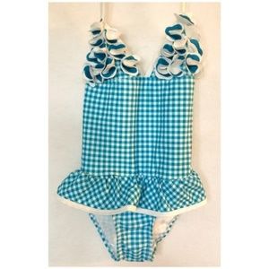 Floatimini | Swim | Nwt Blue Gingham Piece Upf 5 Swimsuit 5 6 | Poshmark